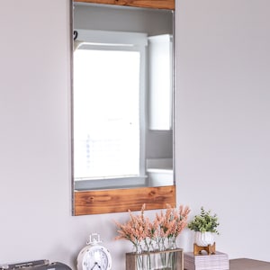 Farmhouse Rustic Industrial Mirror With Hardwood and Steel Frame. - Etsy