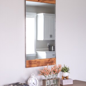 Farmhouse Rustic Industrial Mirror With Hardwood and Steel Frame. - Etsy