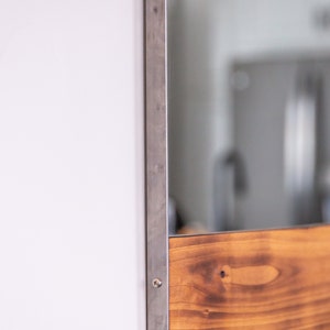 Farmhouse Rustic Industrial Mirror With Hardwood and Steel Frame. - Etsy