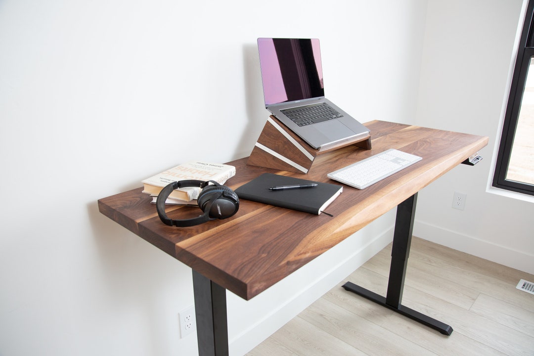 Nasa Built Solid Walnut Standing Desk, Sitting to Standing Desk, Adjustable-height Desk ...