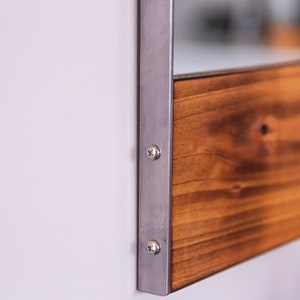 Farmhouse Rustic Industrial Mirror With Hardwood and Steel Frame. - Etsy