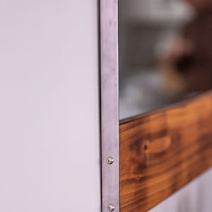 Farmhouse Rustic Industrial Mirror With Hardwood and Steel Frame. - Etsy