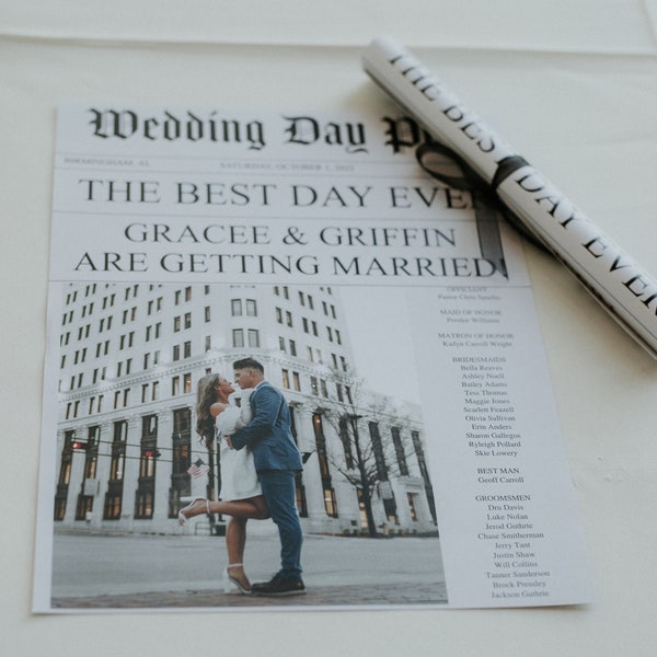 Wedding Newspaper - Etsy