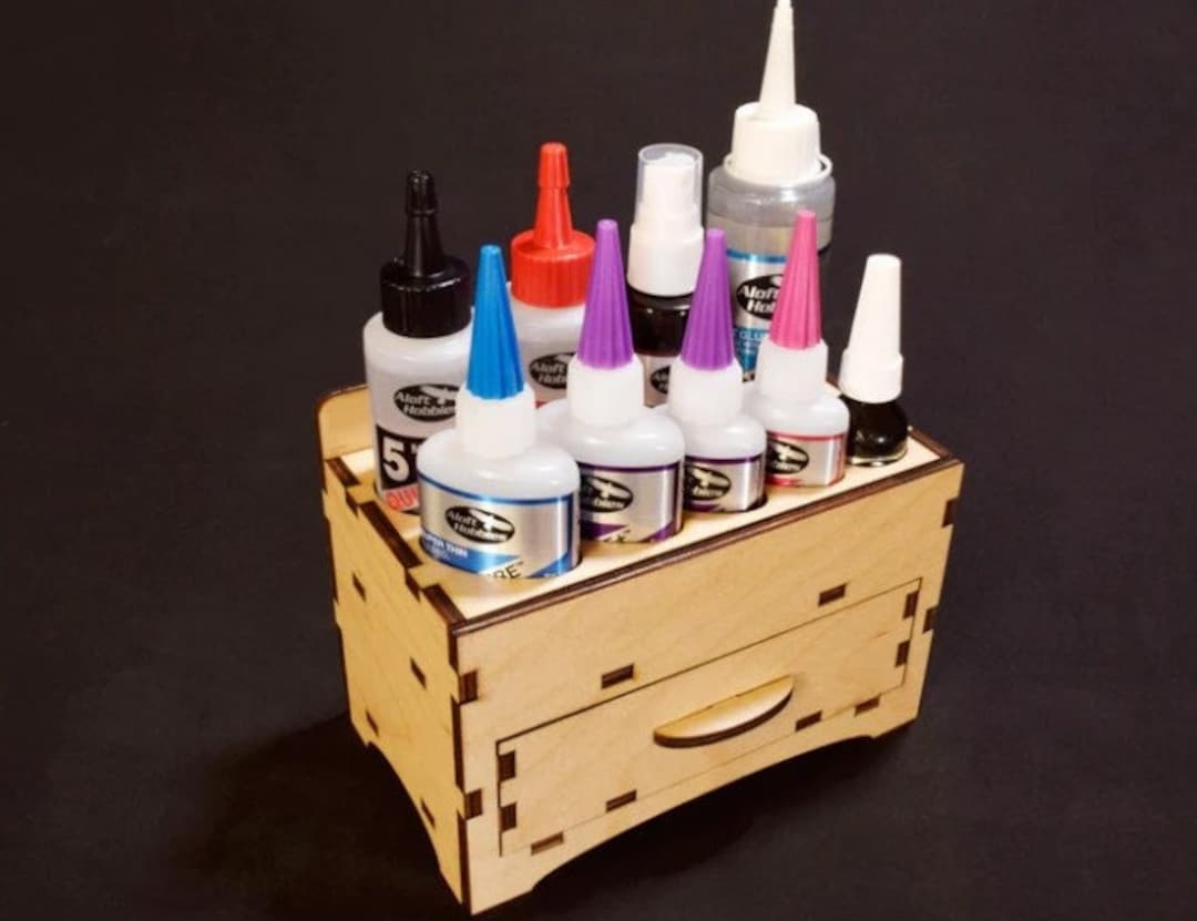 Plywood Glue Storage Organizer: Hobby Bench Adhesive Stand - Etsy