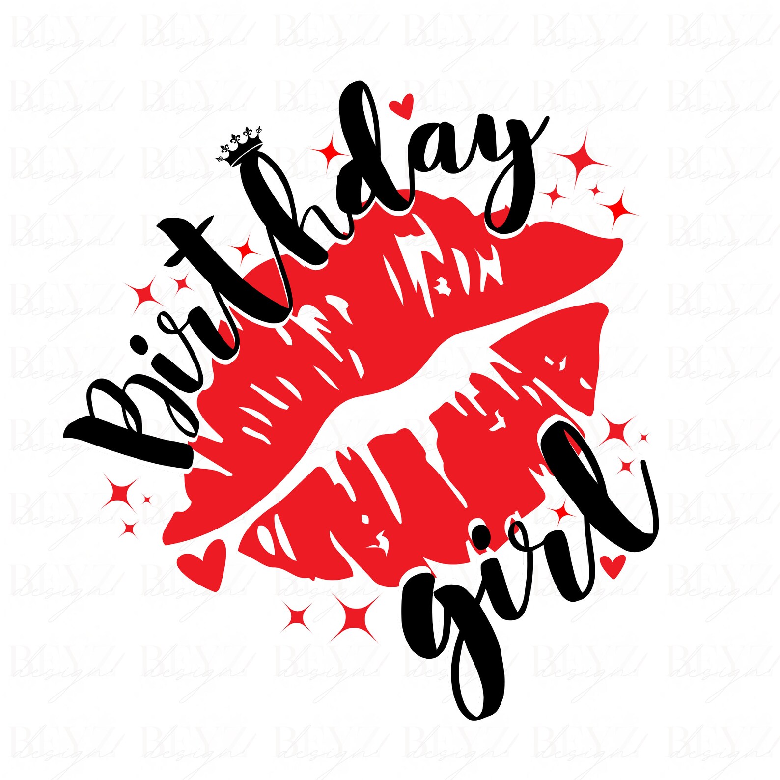 Birthday SVG, Birthday Girl SVG, Birthday Queen SVG, Red Lips Svg ...