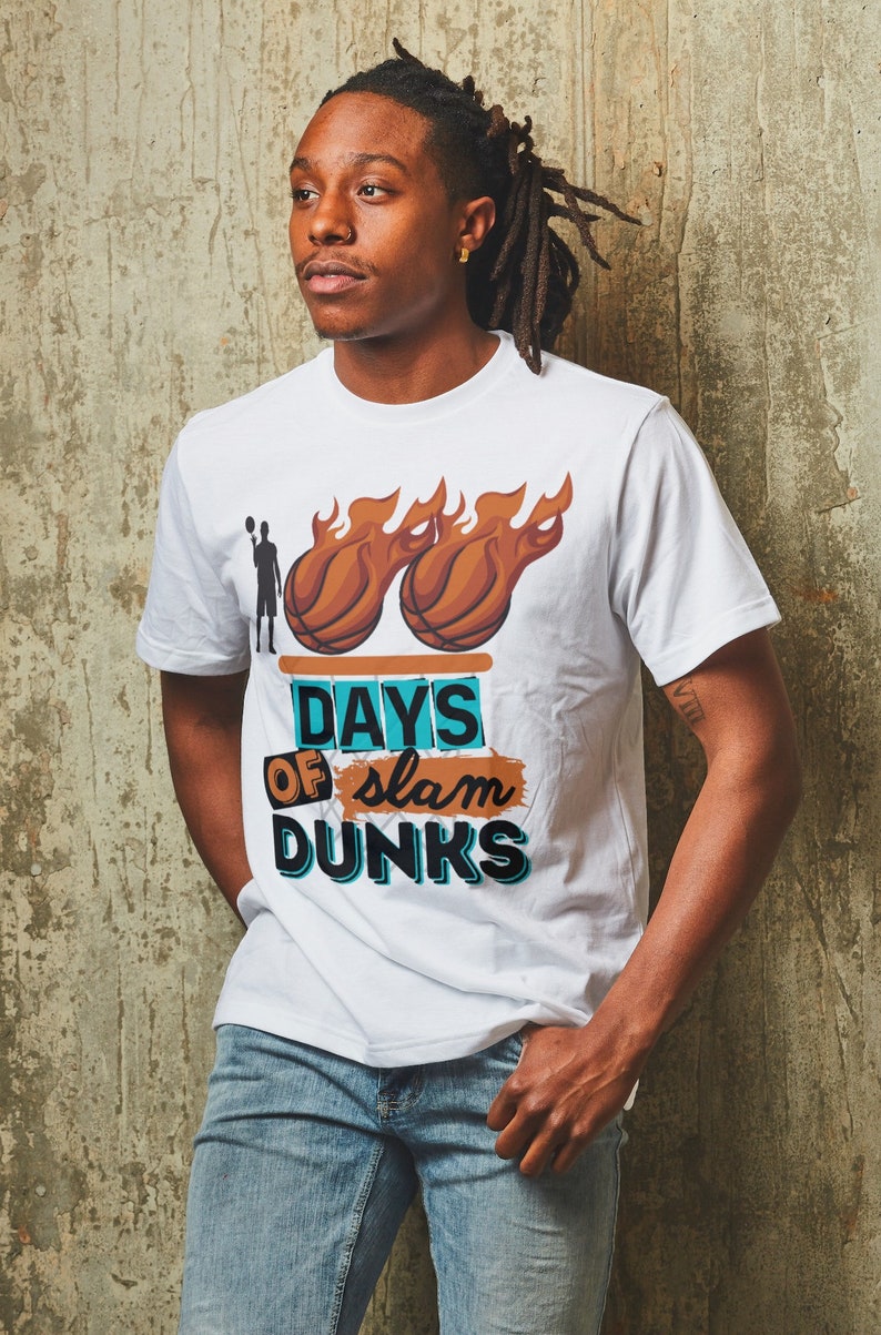 100 Days of Slam Dunks PNG, Sublimation Design, Instant Download, 100 ...