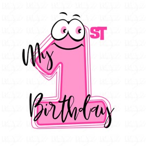 First Birthday PNG , 1st Birthday Png, Birthday Png, First Birthday ...