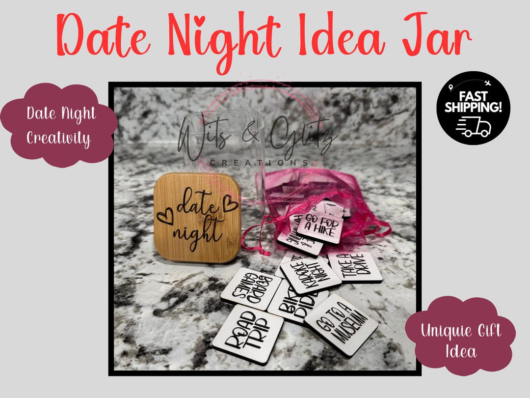 Couples Date Night Jar - Fun Date Ideas in a Jar. 30 Unique Date Night ...