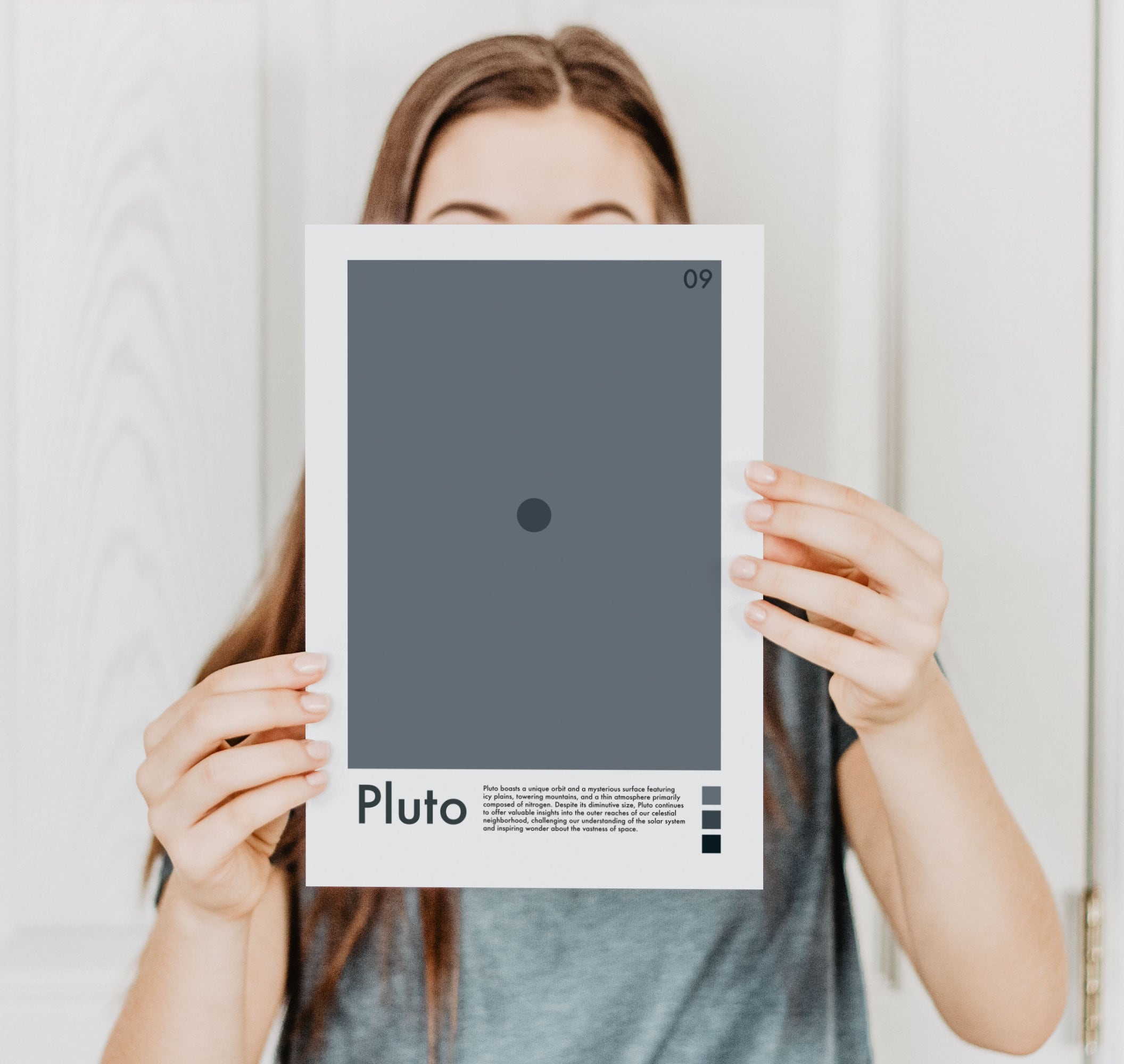 Pluto Modern Minimalist Art Poster Digital Download Bauhaus Space Wall ...