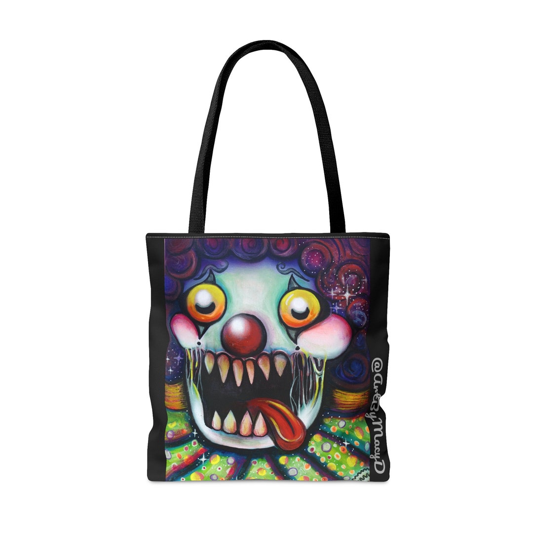 Circus Clown Tote- Carnival Clown Tote; Spooky Season Shoulder Bag ...