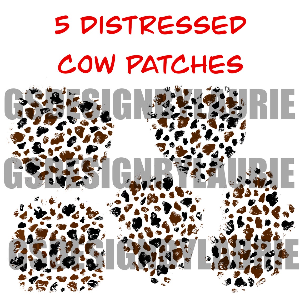 Distressed Cow Patch PNG, Sublimation Patches, Cowhide Print, Cow ...