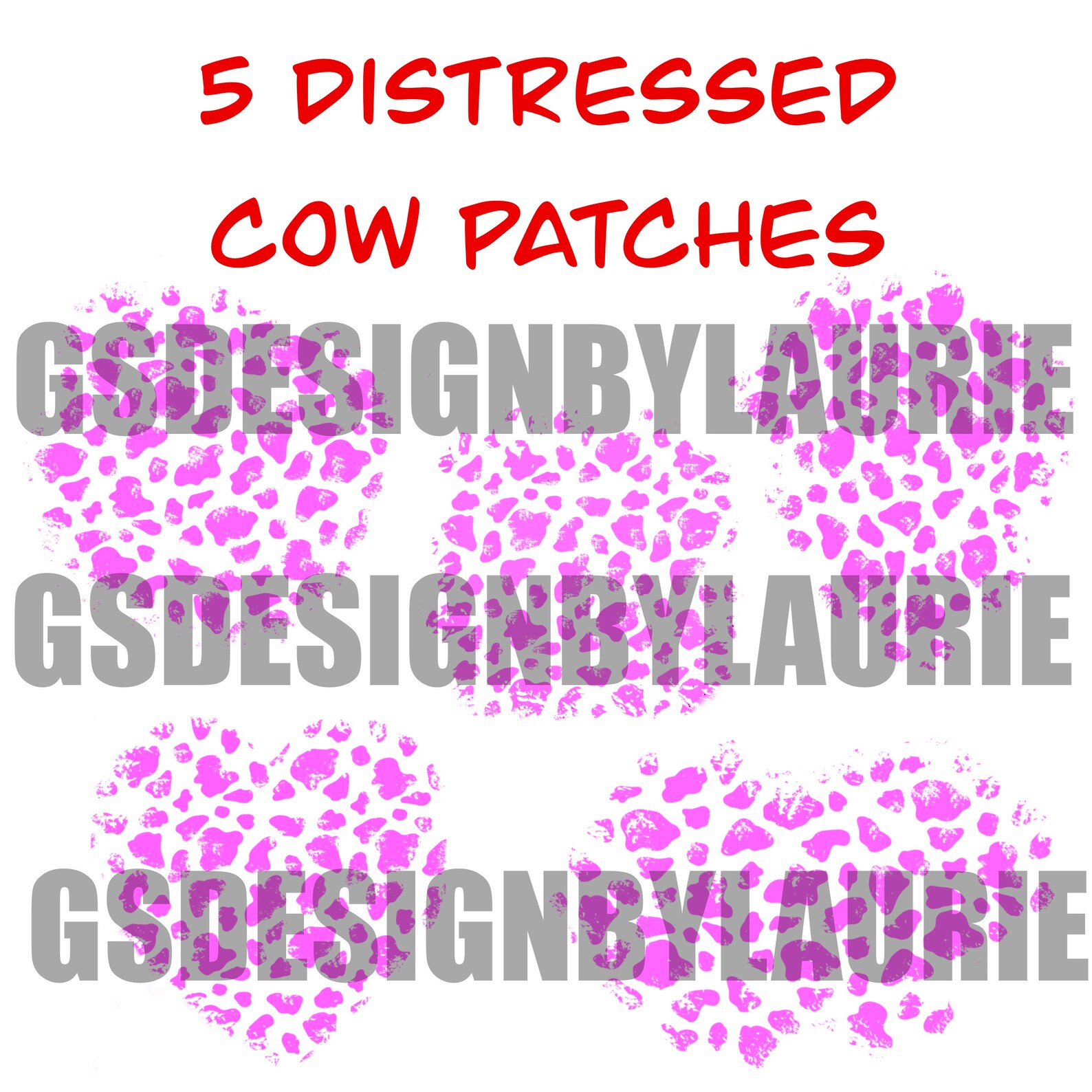 Distressed Pink Cow Patch PNG, Sublimation Patches, Cowhide Print, Cow ...