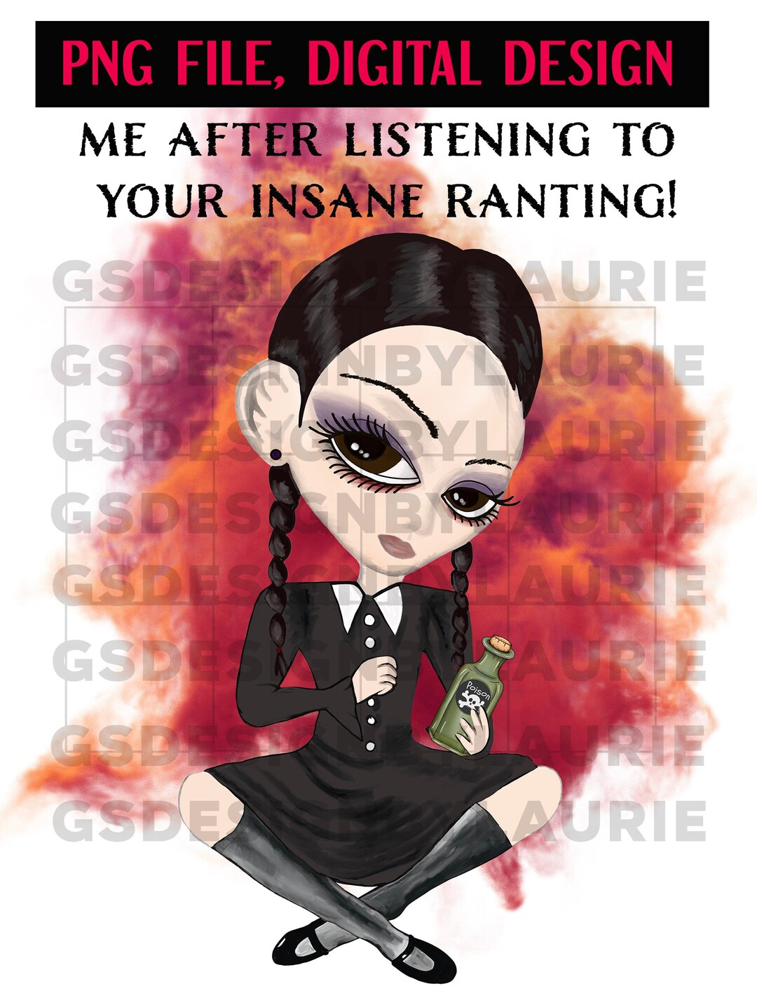 PNG Wednesday Addams Sublimation Addams Family PNG - Etsy