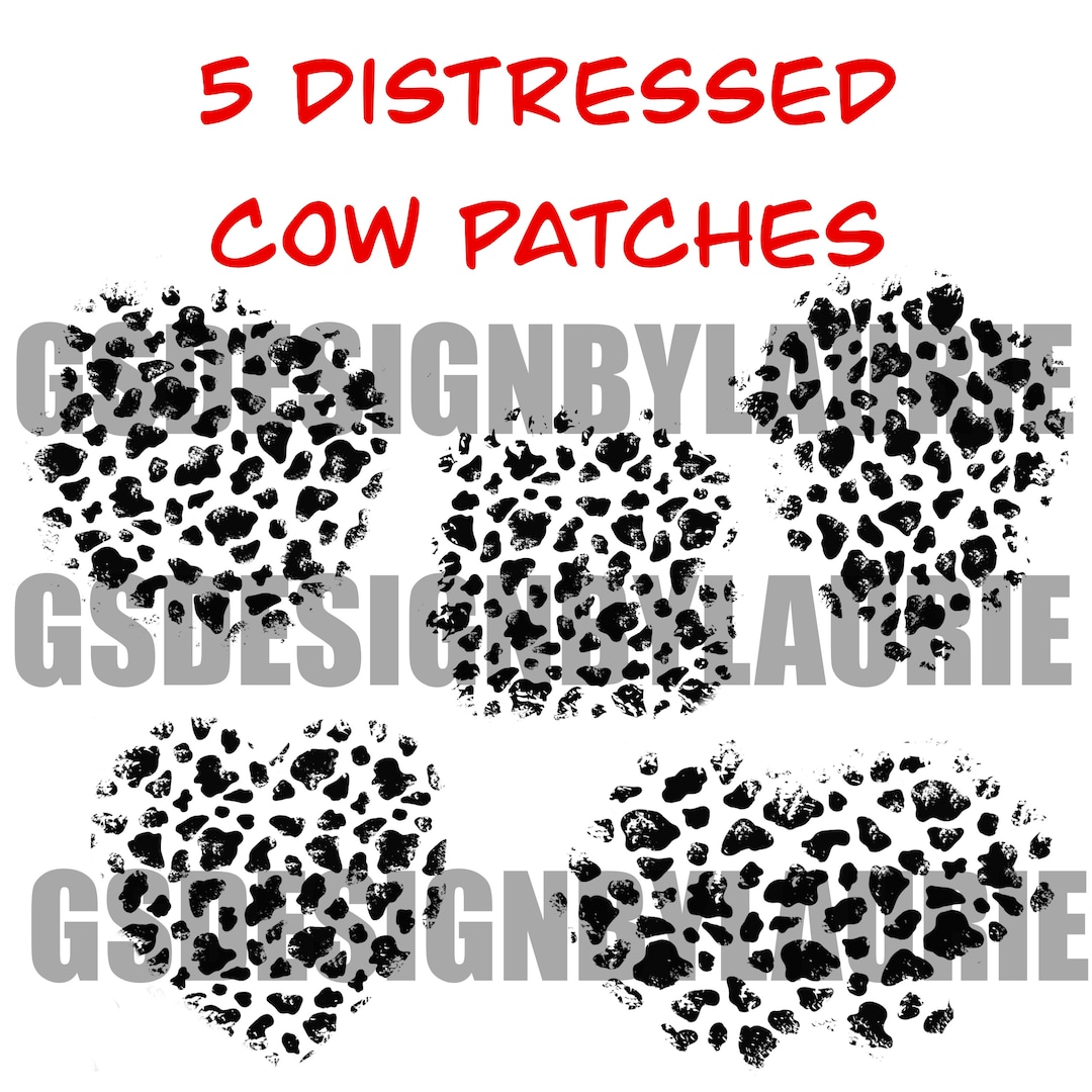 Distressed Cow Patches, Sublimation Cow Patch, Cowhide Patches, Cow ...