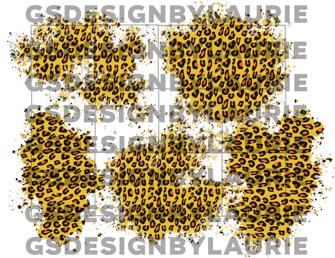 Distressed Yellow Leopard Patch PNG, Sublimation Patches, Leopard Patche, Cheetah Patches ...