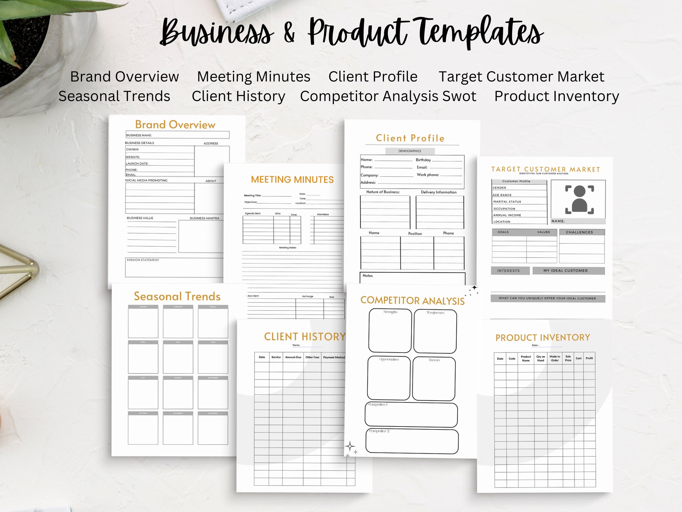 Digital Printable Business Planner Bundle, Small Business, Product and ... Digital Printable Business Planner Bundle, Small Business, Product and ...