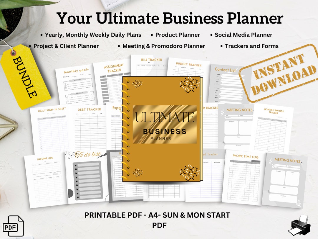 Digital Printable Business Planner Bundle, Small Business, Product and ...