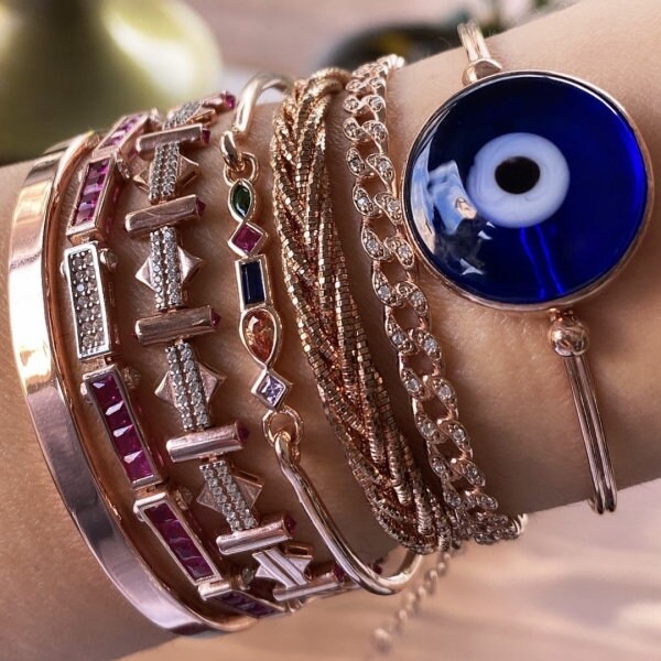 Ruby Cuff Bracelet Baguette Cubic Zirconia Gemstone Bracelet Custom ...