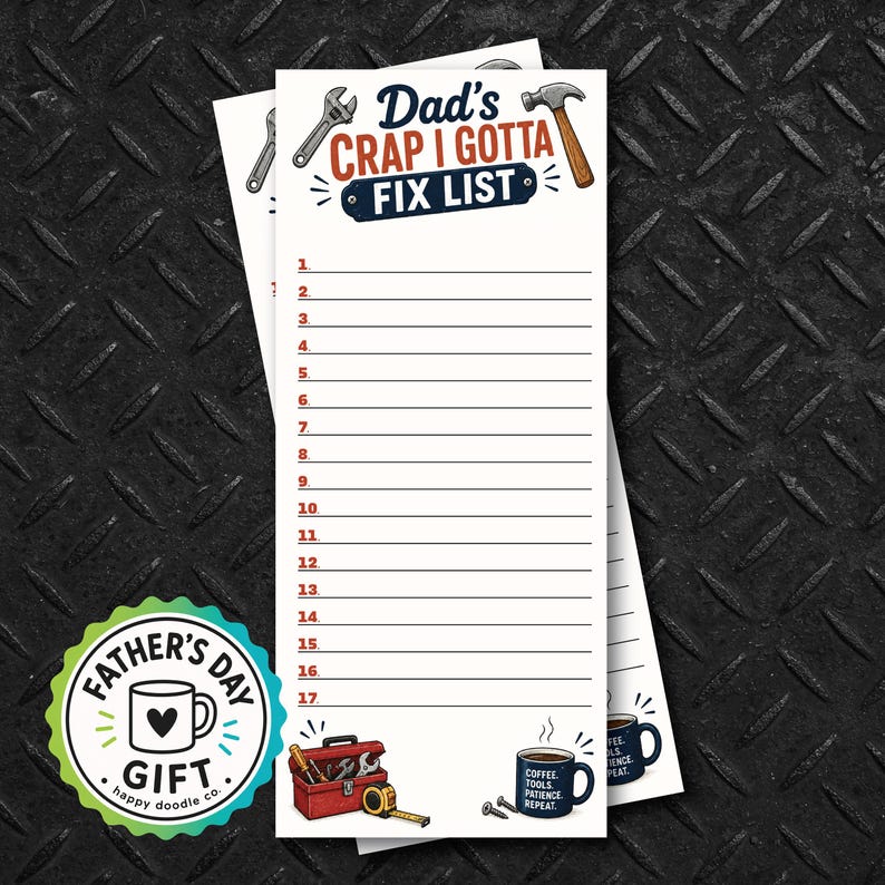 Dad's Fun Notepad Set - CHOOSE 2 Pads – Funny Father's Day Gift, 50 ...