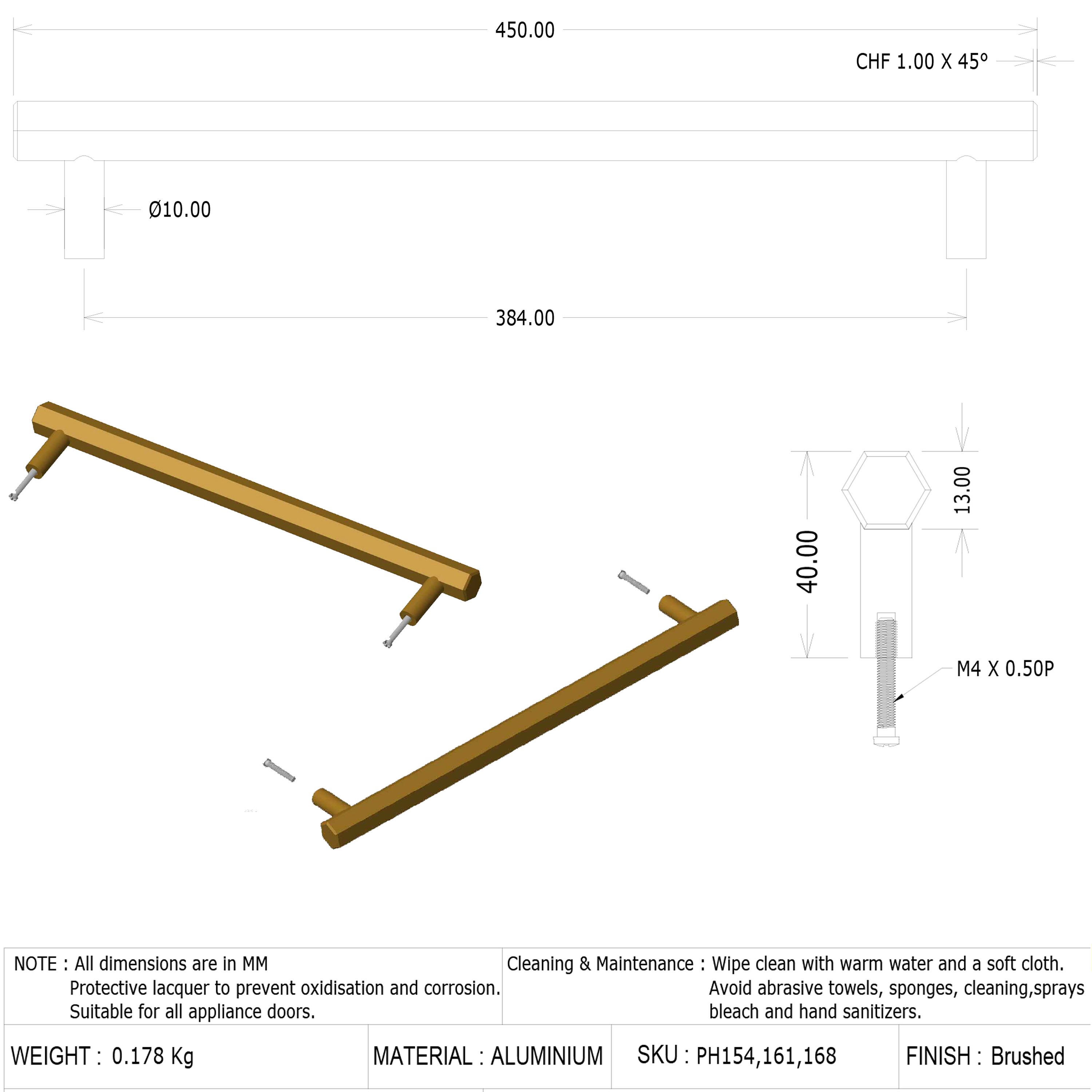 Hexagon Gold Cabinet Pull Handles Modern Hardware, T Bar Furniture ...
