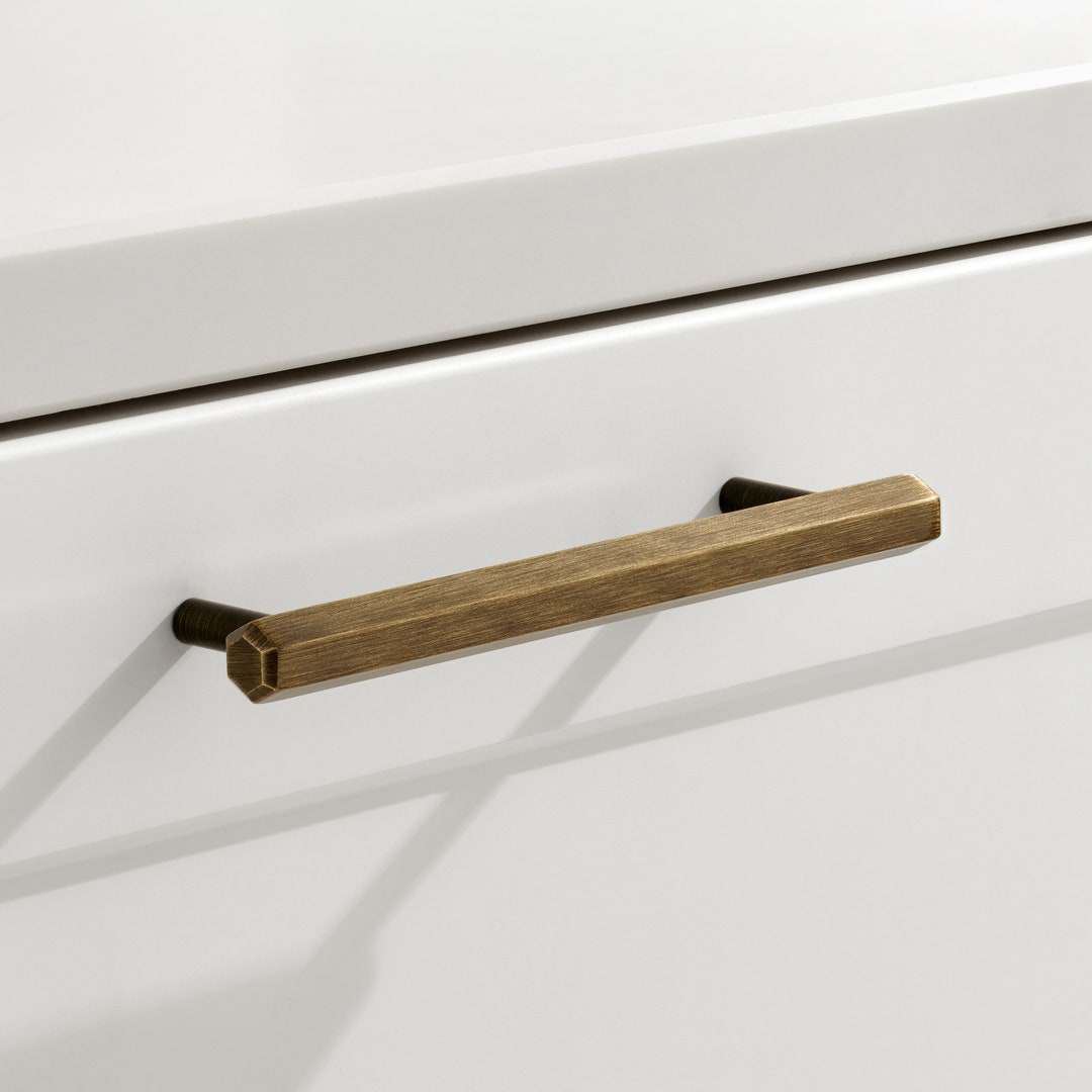 Hexagon Cabinet Pull Handles Modern Hardware T Bar Furniture Pulls for ...