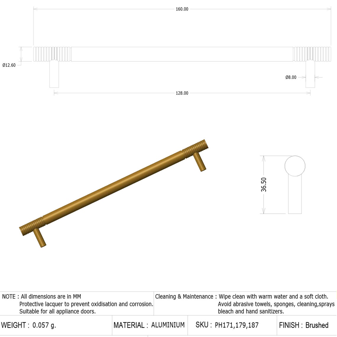 Antique Gold Cabinet Pull Bar Handles. Suitable for All Kitchen ...
