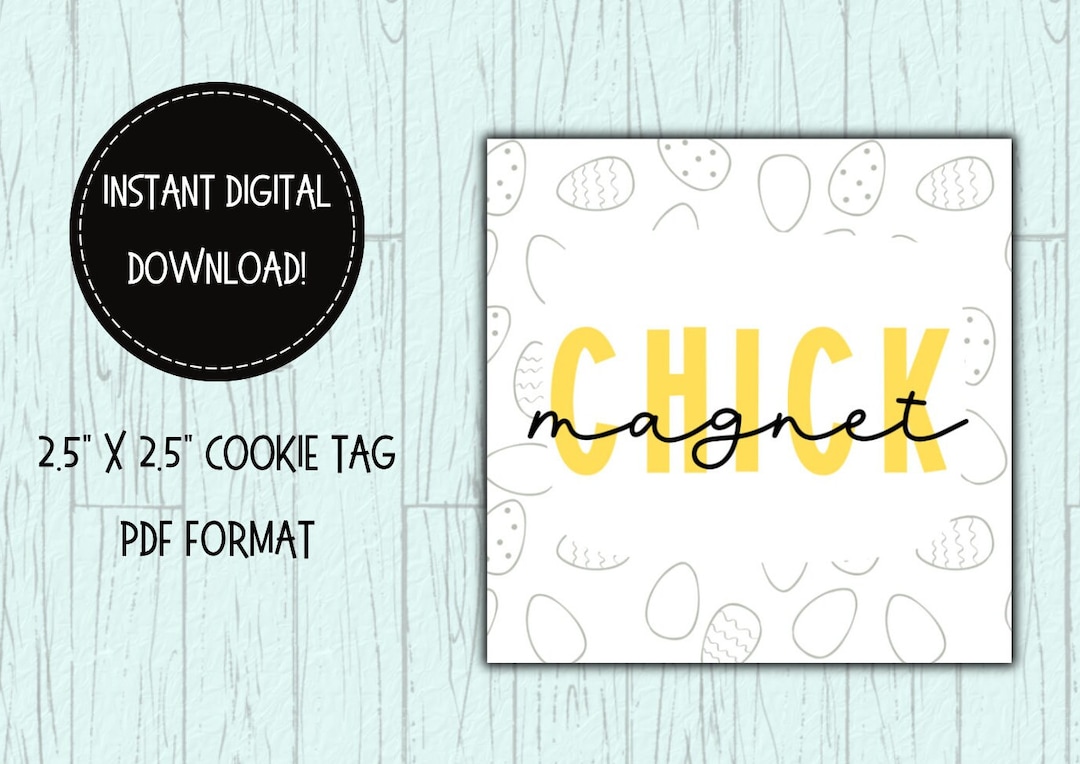 Printable Tag - 2.5” X 2.5” Chick Magnet, Easter Tag, Cookie Tag - Etsy
