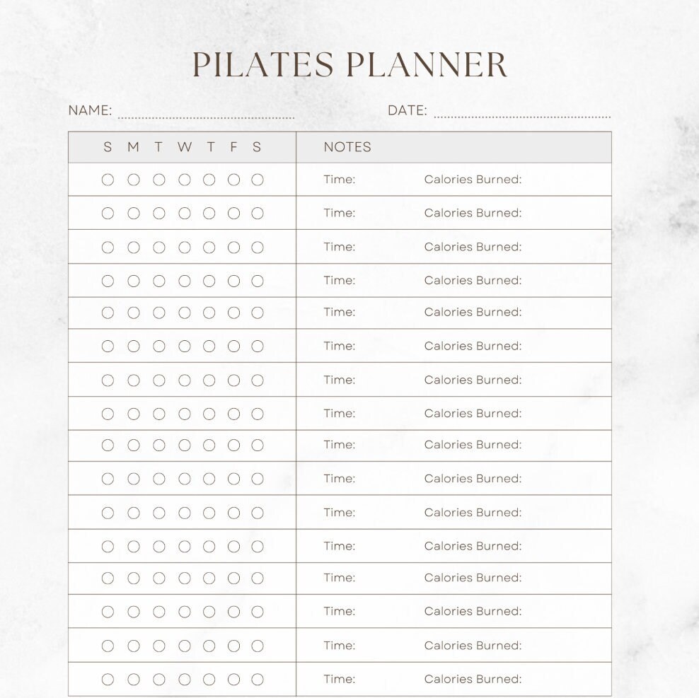 Pilates Planner - Etsy