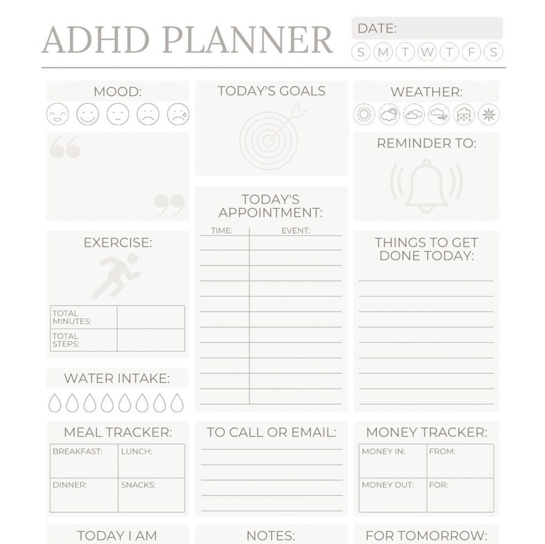 ADHD Planner and Agenda - Etsy