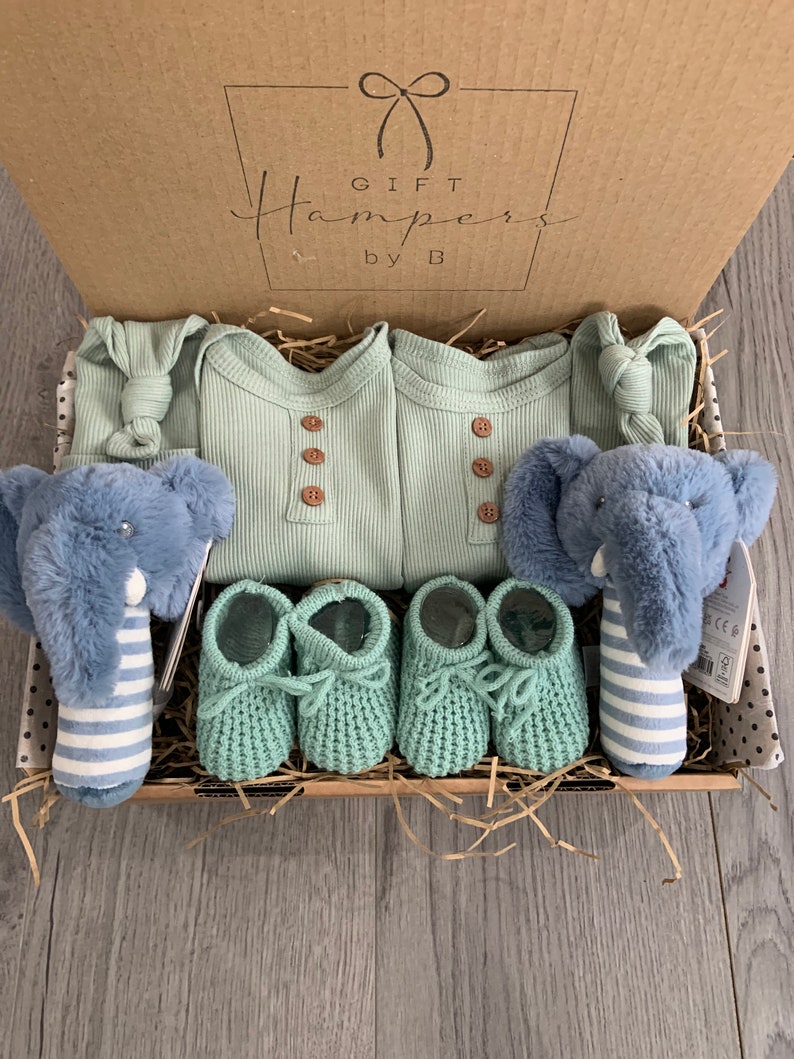 Twin Unisex Baby Gift Box Twin Gift Set Twin Baby Shower Gift Twin Boy ...