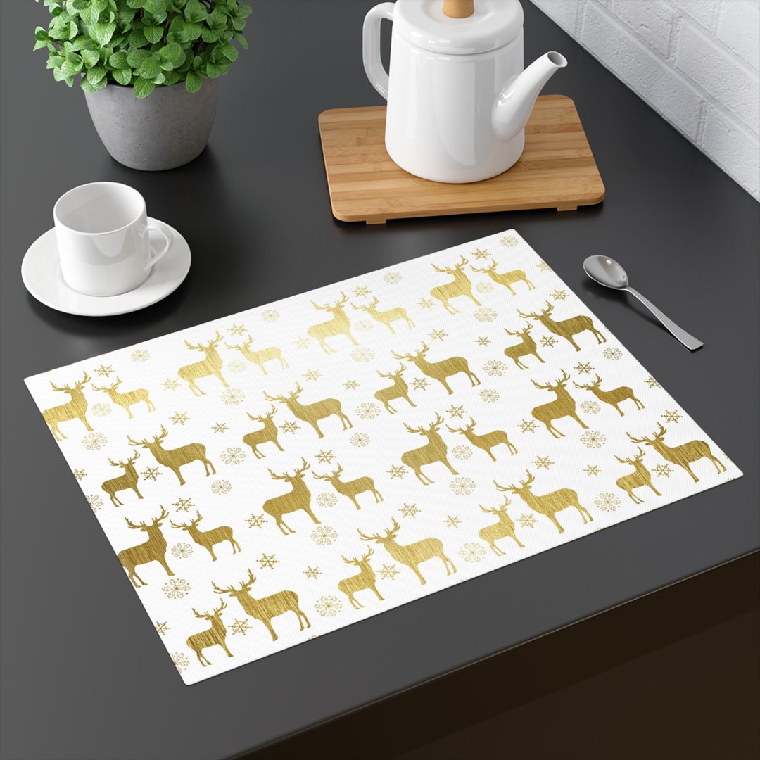 Christmas Placemat 1pc, Christmas Reindeer, Christmas Reindeer Placemat ...