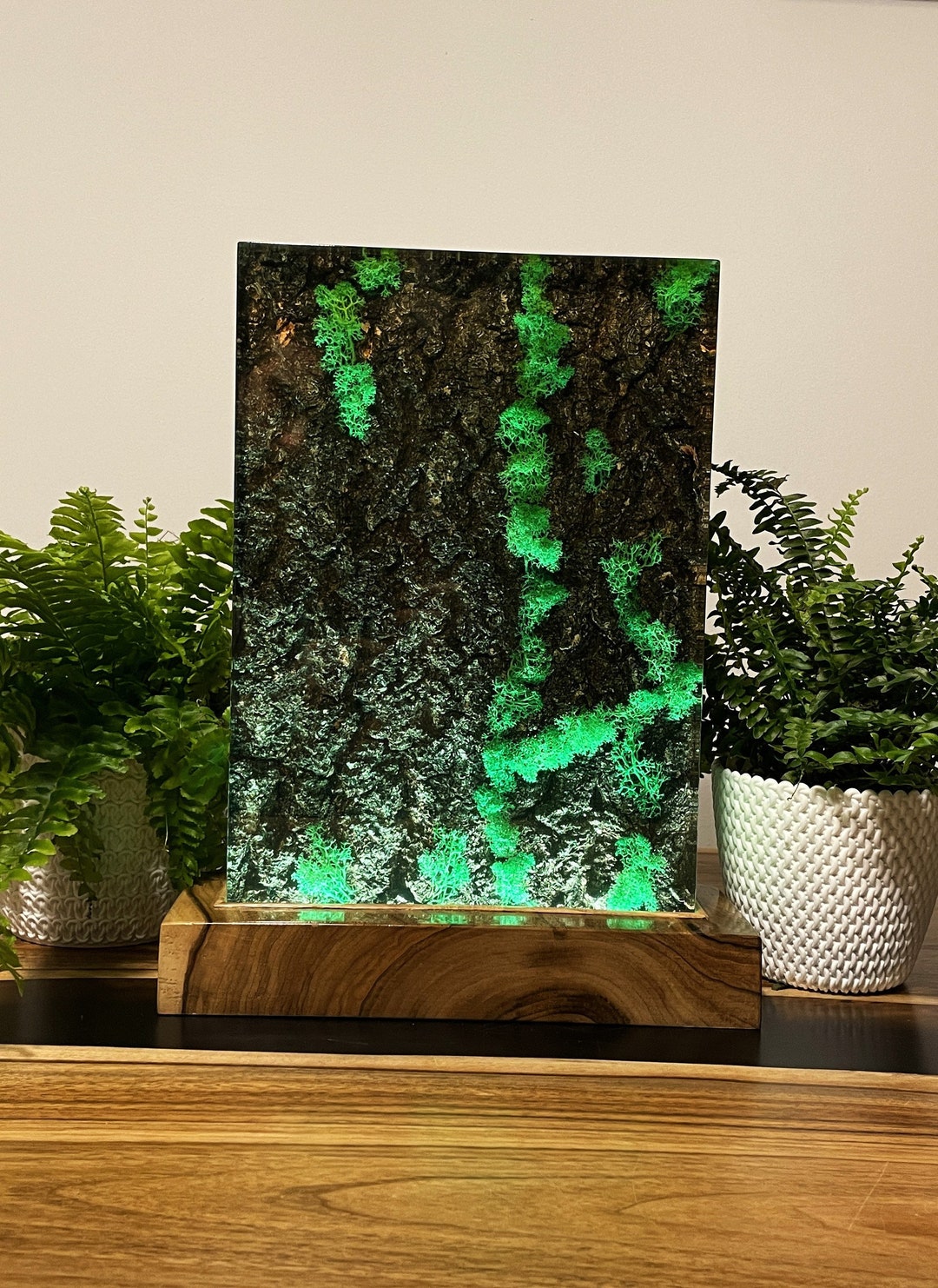 Led Lamp Made of Wood and Epoxy Resin, Gift Box - Etsy
