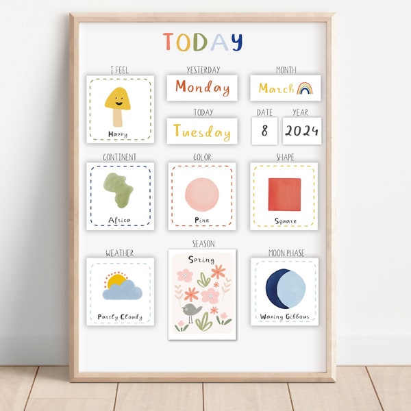Homeschool Wall Calendar - Etsy