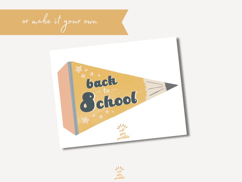 First Day of School Pennant Flag Editable, Back to School Printables ...