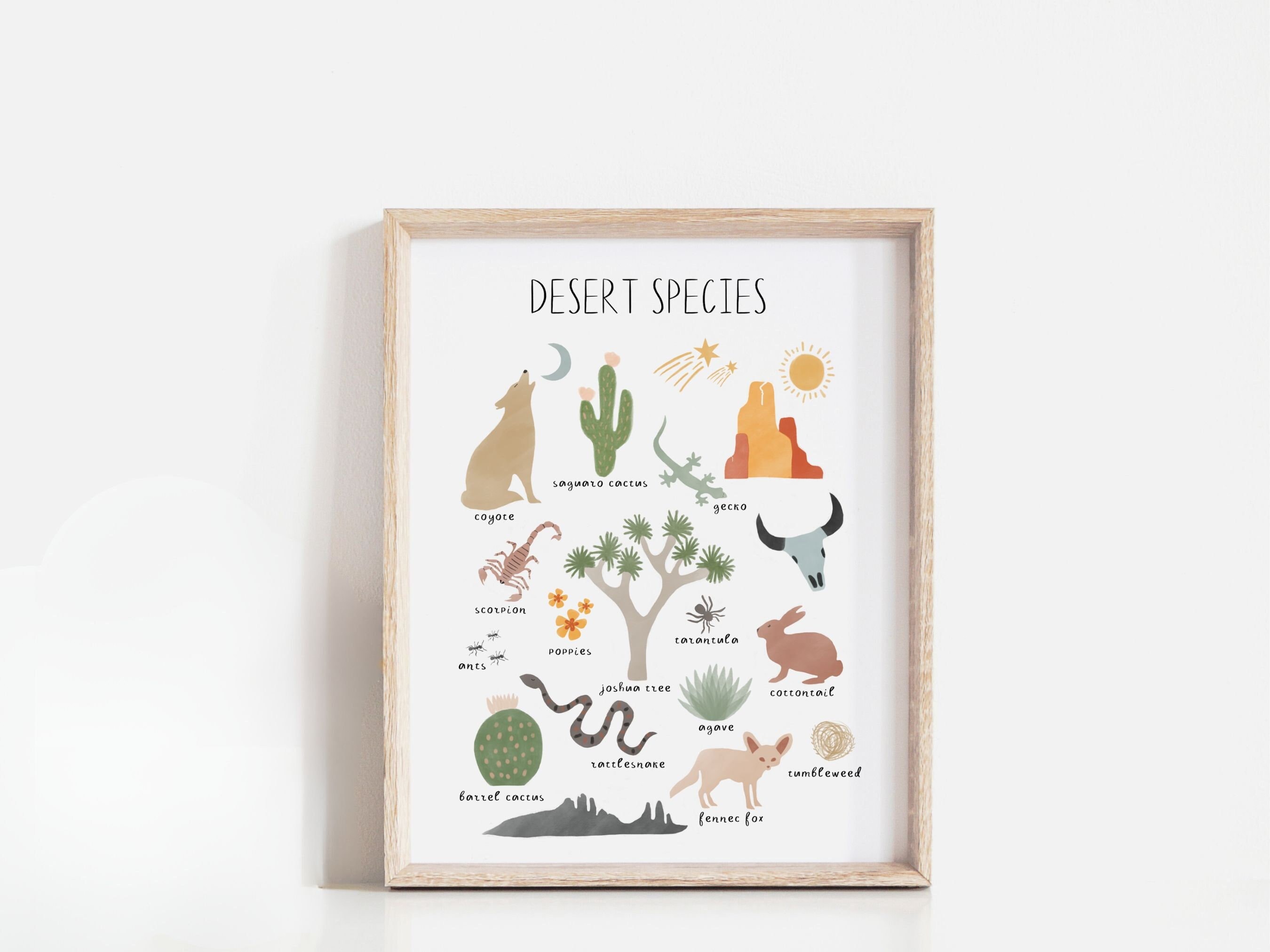 Boho Desert Print Cactus Nursery Decor Southwestern Wall - Etsy