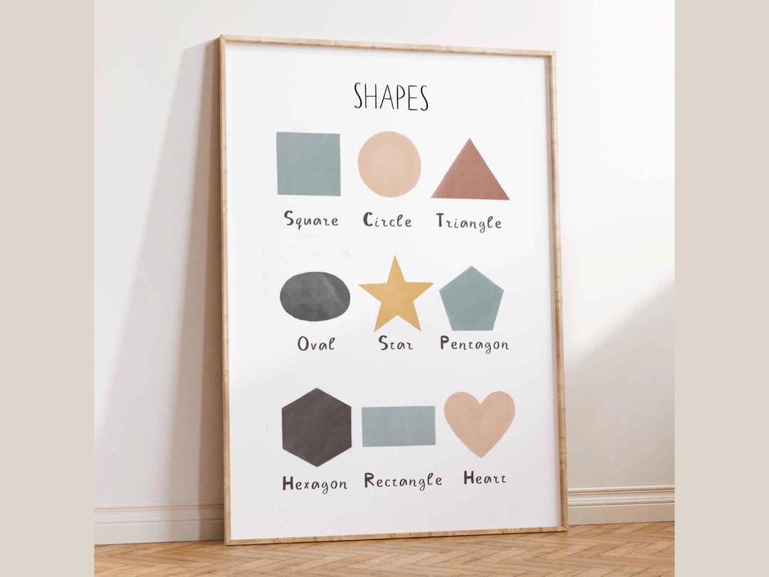 Watercolor Shapes Poster, Montessori Playroom Decor (digital Download ...