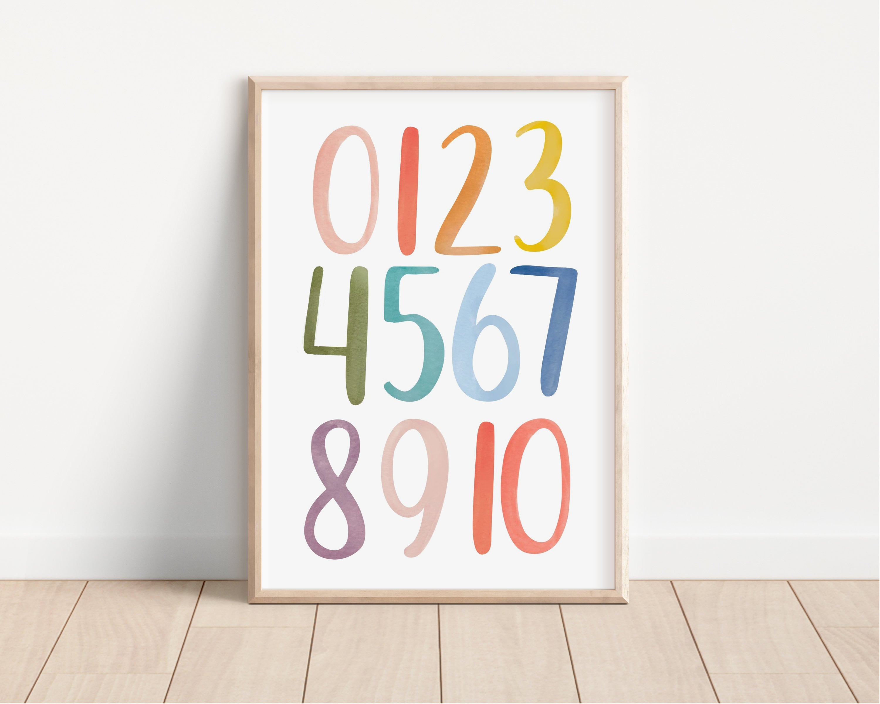 Rainbow Numbers Poster 1-10, Watercolor Counting Poster, Learn to Count ...