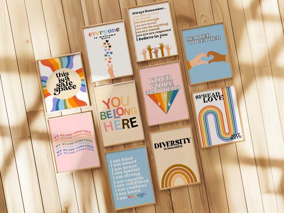 Set of Inlcusion Posters, 10 Diversity Prints, Inclusive Classroom ...