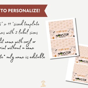 Printable Make Your Own Monster Tag for Treat Bags, Halloween Favor Bag ...