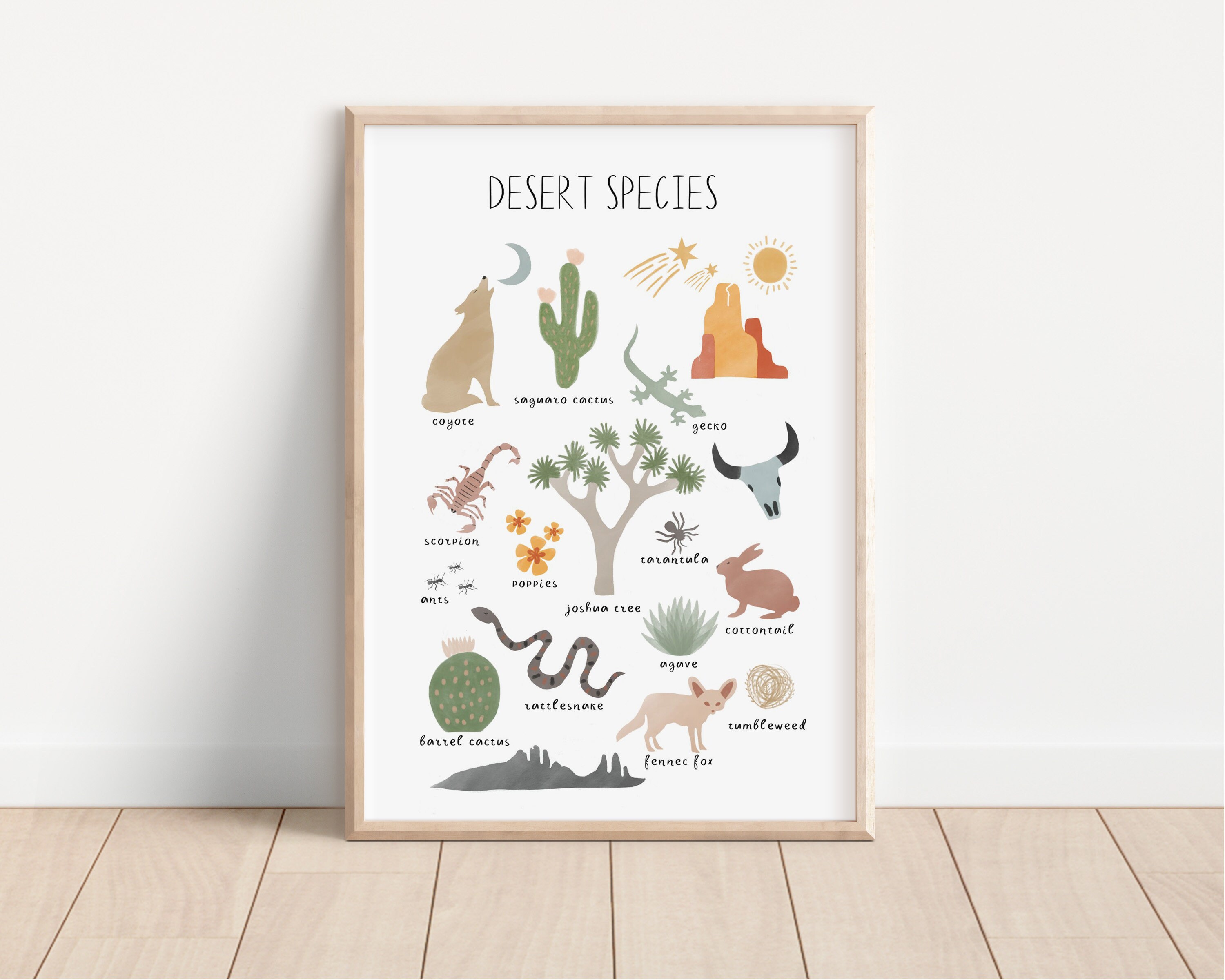 Boho Desert Print Cactus Nursery Decor Southwestern Wall - Etsy