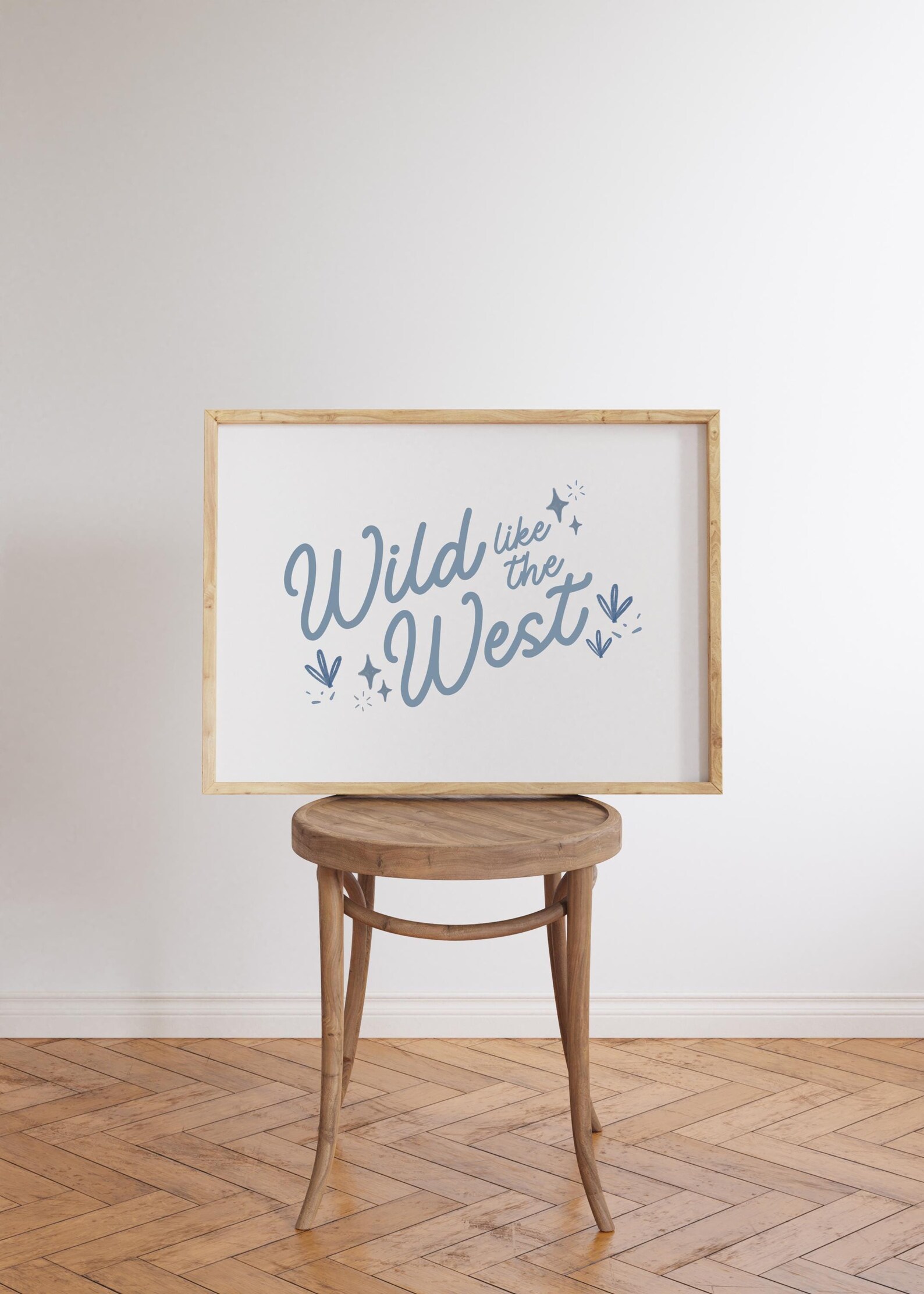 Vintage Western Poster for Boys Room, Wild Like the West Print in Blue ...