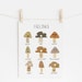 Neutral Kids Feelings Chart, Mushroom Wall Art, Emotions Poster ...