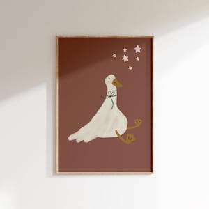 Silly Goose Nursery Wall Art With Coquette Bow, Vintage Goose Print ...
