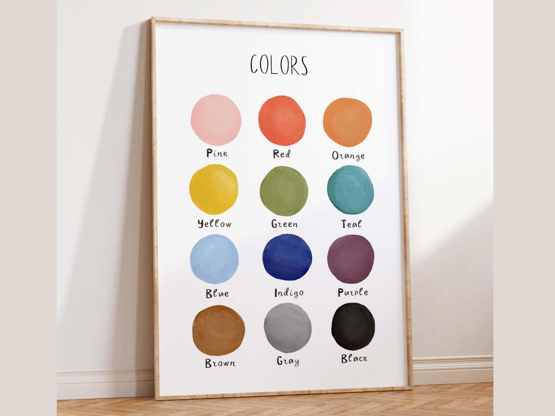 Colors Educational Poster, Homeschool Printable for Toddlers, Learning ...
