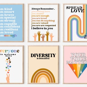 Set of Inlcusion Posters, 10 Diversity Prints, Inclusive Classroom ...