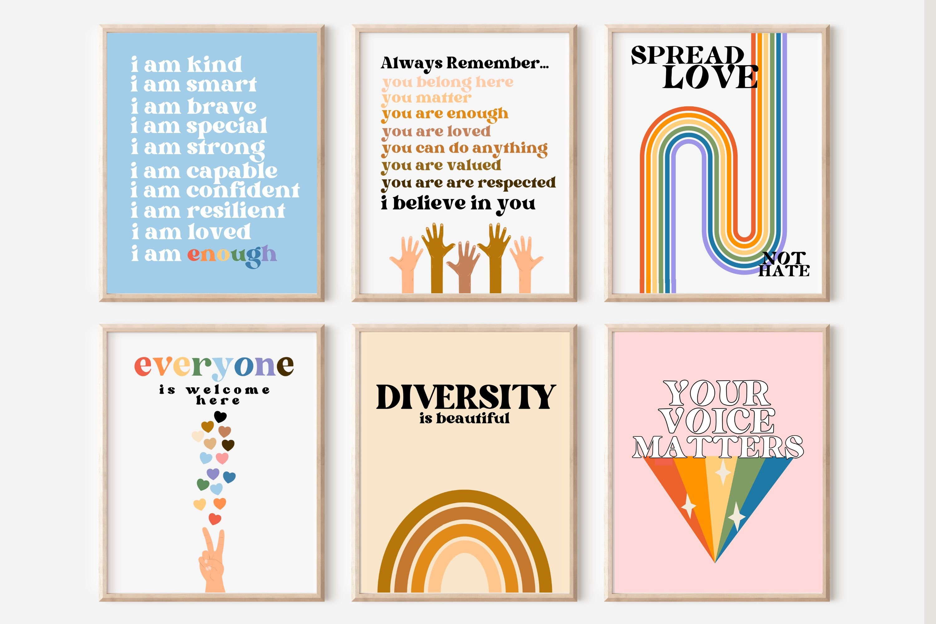 Set of Inlcusion Posters, 10 Diversity Prints, Inclusive Classroom ...
