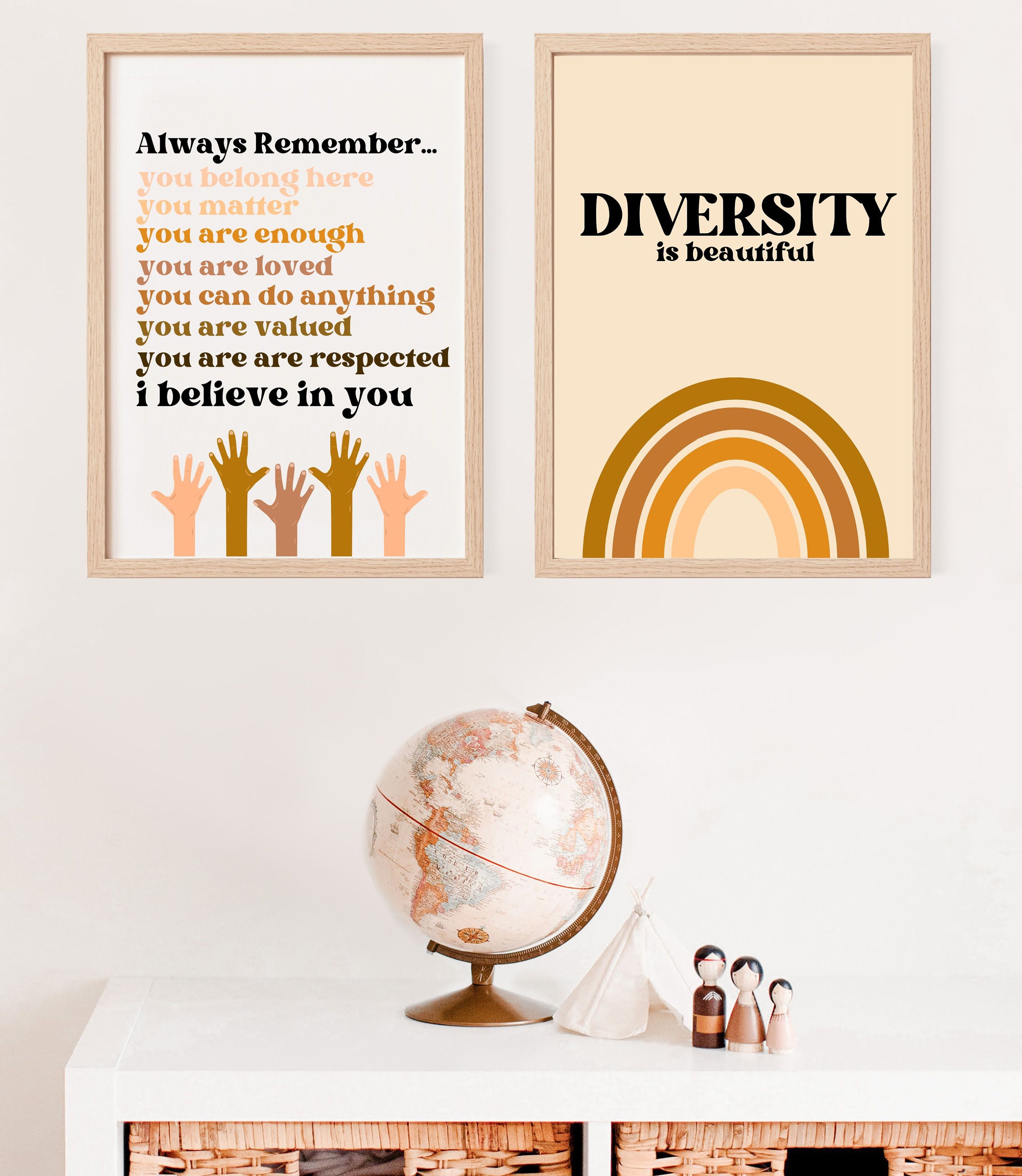 Set of Inlcusion Posters, 10 Diversity Prints, Inclusive Classroom ...