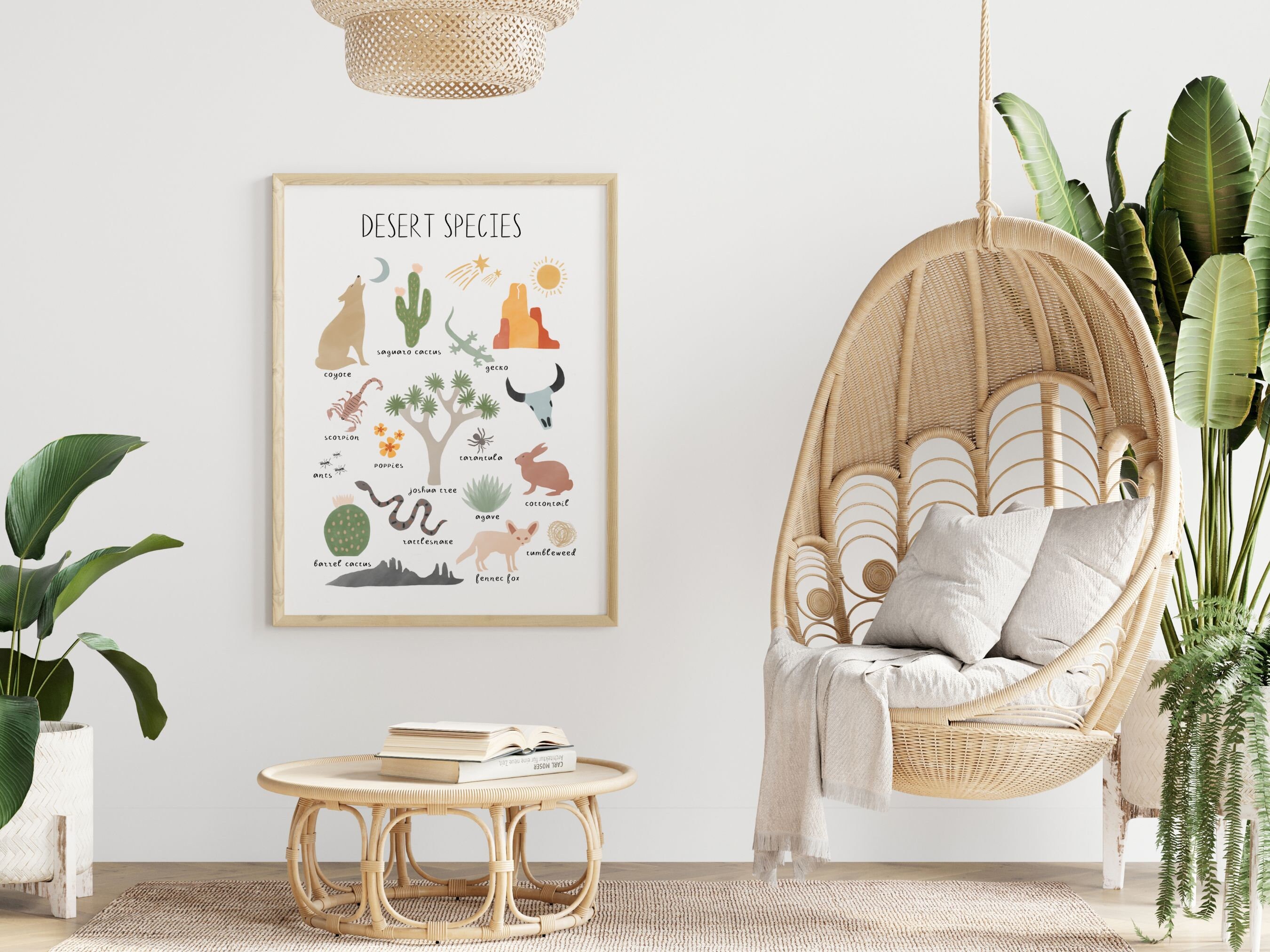 Boho Desert Print, Cactus Nursery Decor, Southwestern Wall Art, Desert ...