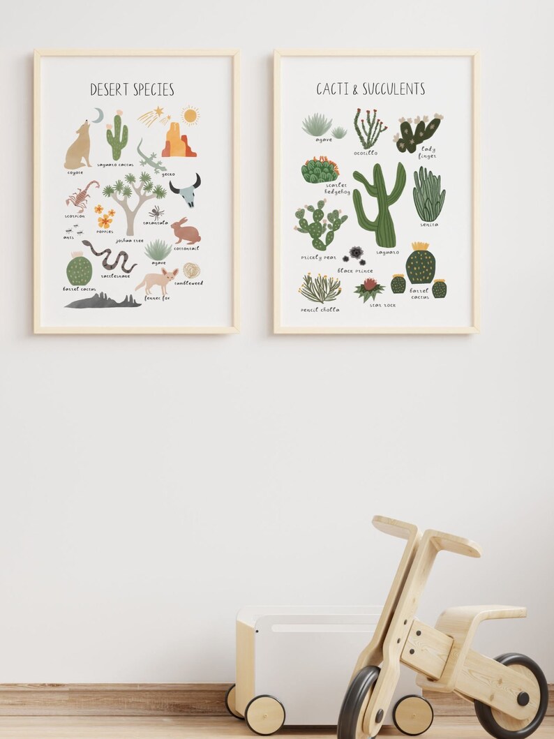 Boho Desert Print Set of 2, Southwestern Wall Art, Desert Nursery Decor ...