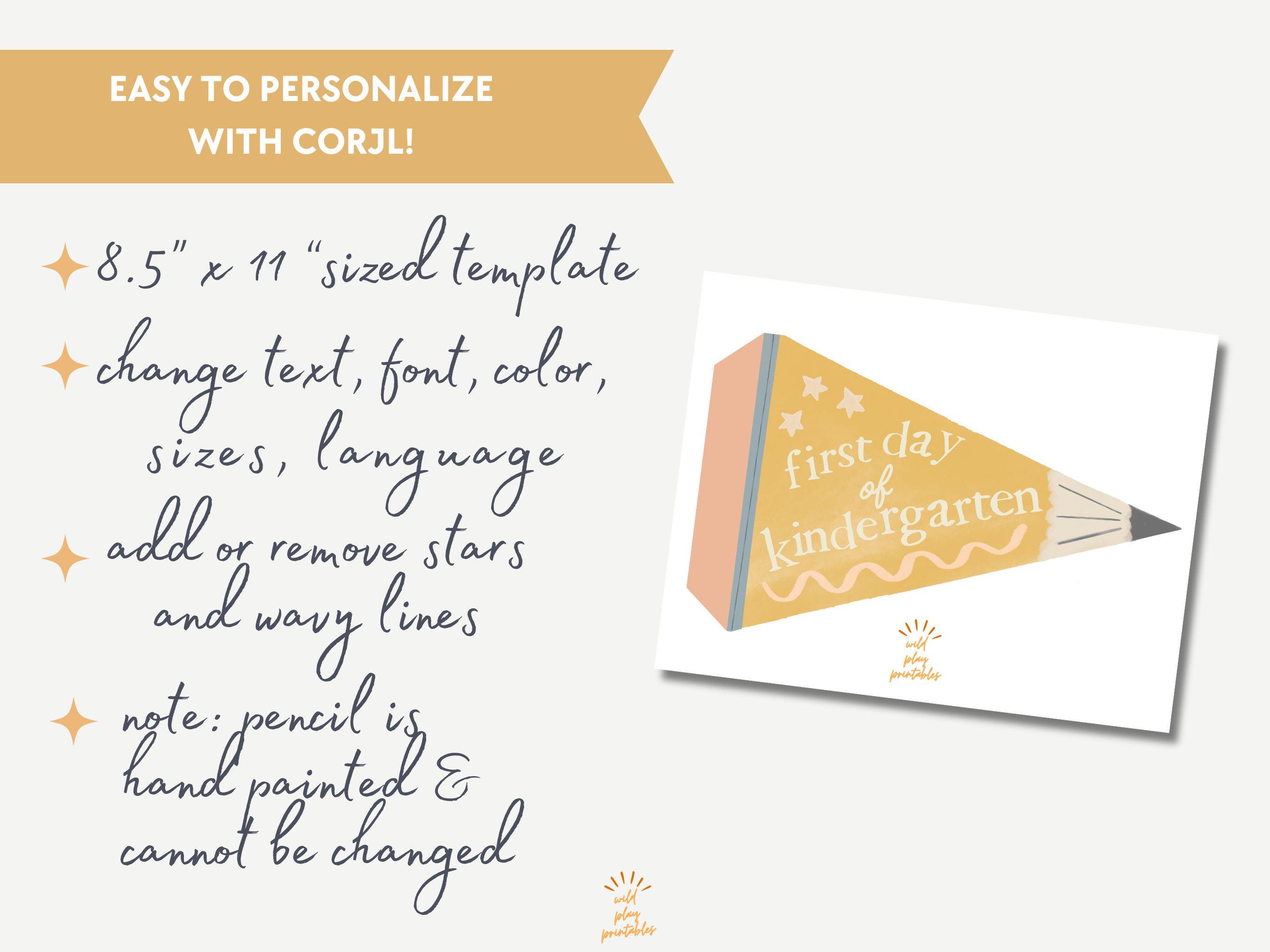 First Day of School Pennant Flag Editable, Back to School Printables ...